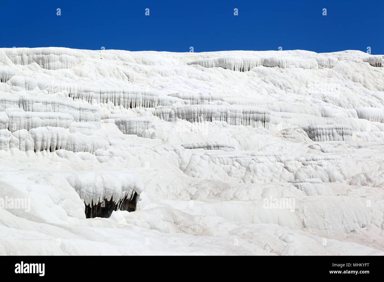 Pamukkale - Calcium deposits from natural thermal springs, Turkey Stock ...