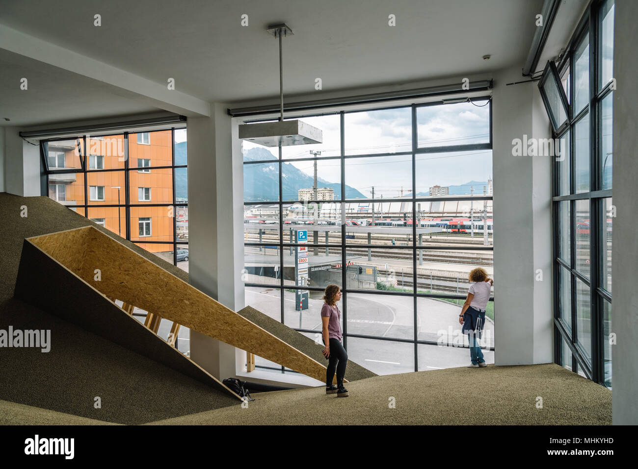 Innsbruck, Austria - August 9, 2017: Interior view of Aut Architektur ...