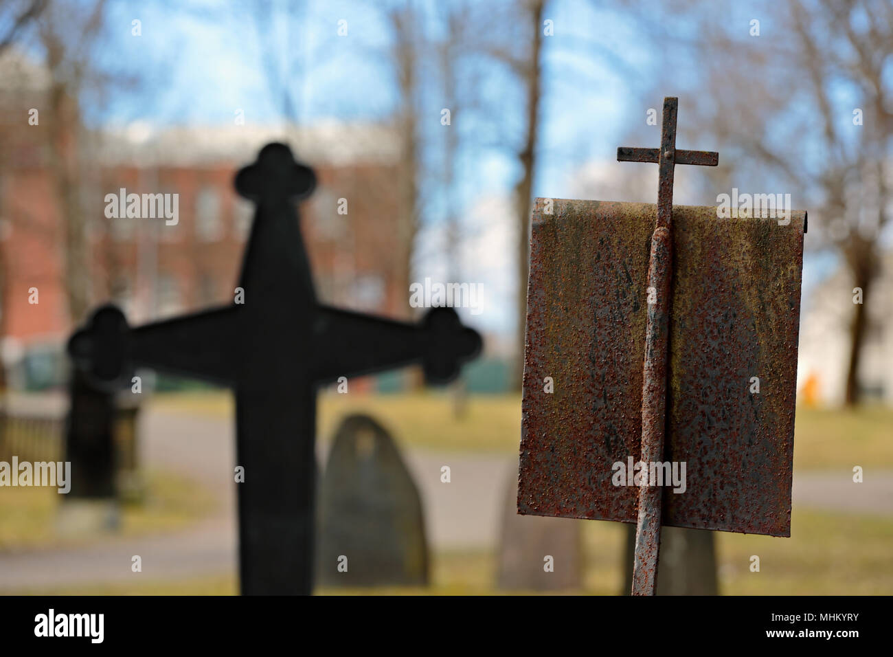 An old cross in an old graveyard Stock Photo - Alamy