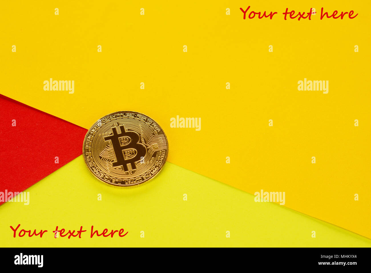 Bitcoin on colorful background with copy space Stock Photo - Alamy