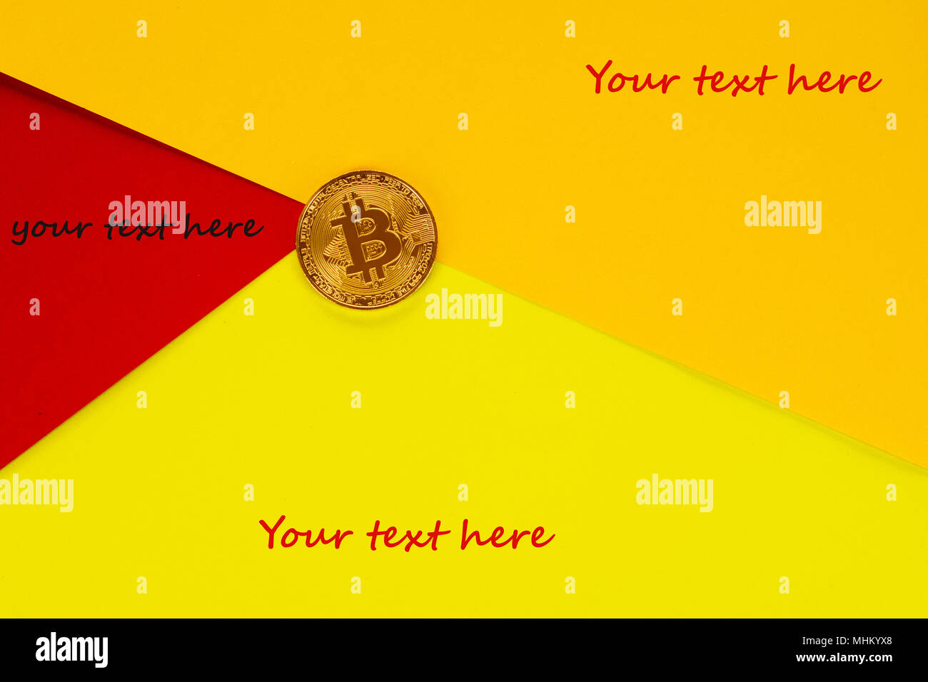 Bitcoin on colorful background with copy space Stock Photo - Alamy