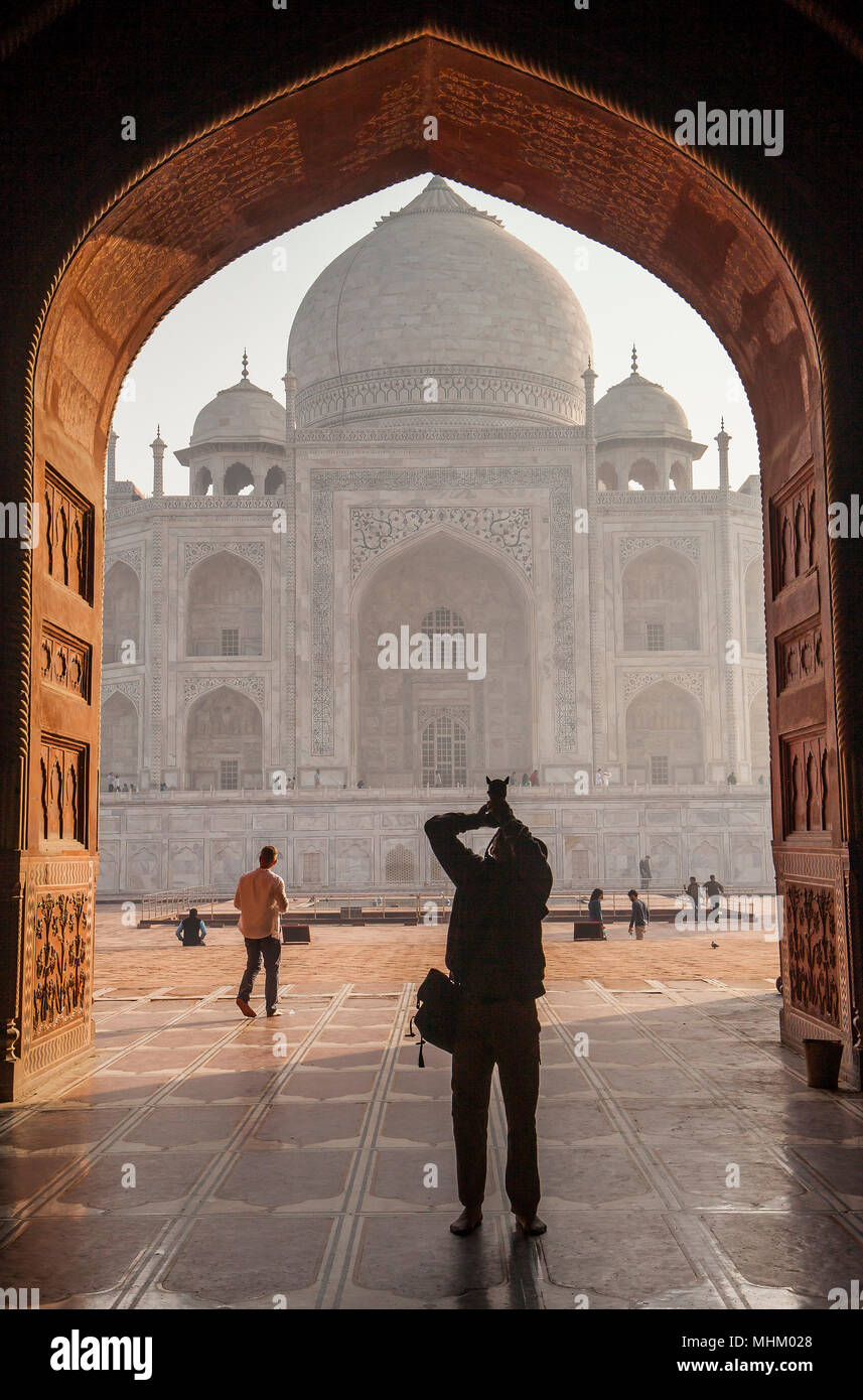 Gate, door, gateway, frame, framing, Taj Mahal, UNESCO World Heritage ...