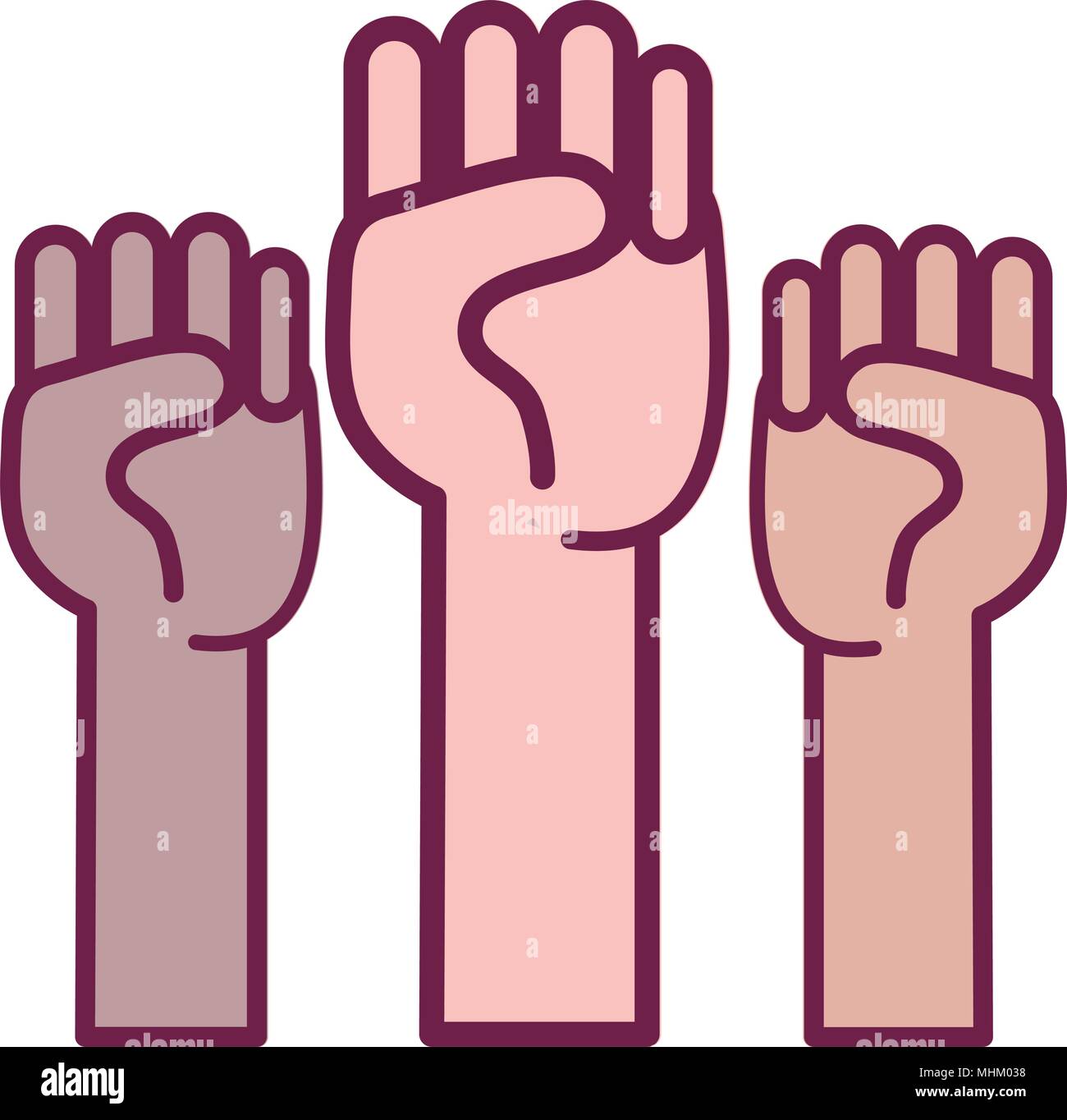 opposition people hands up protest Stock Vector Image & Art - Alamy