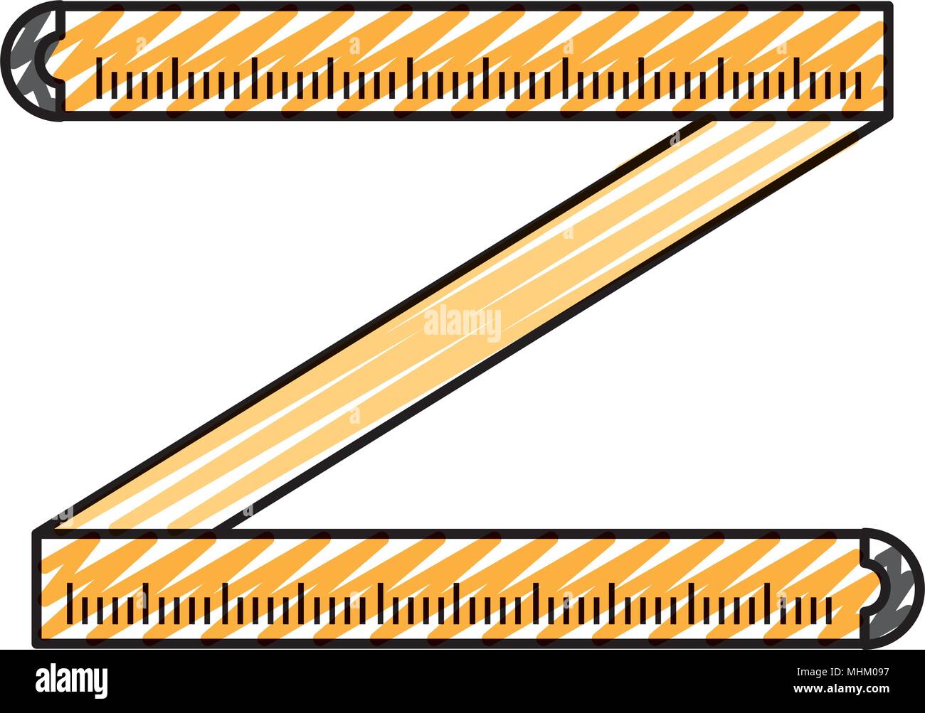 doodle professional tape measurement distance tool Stock Vector Image ...