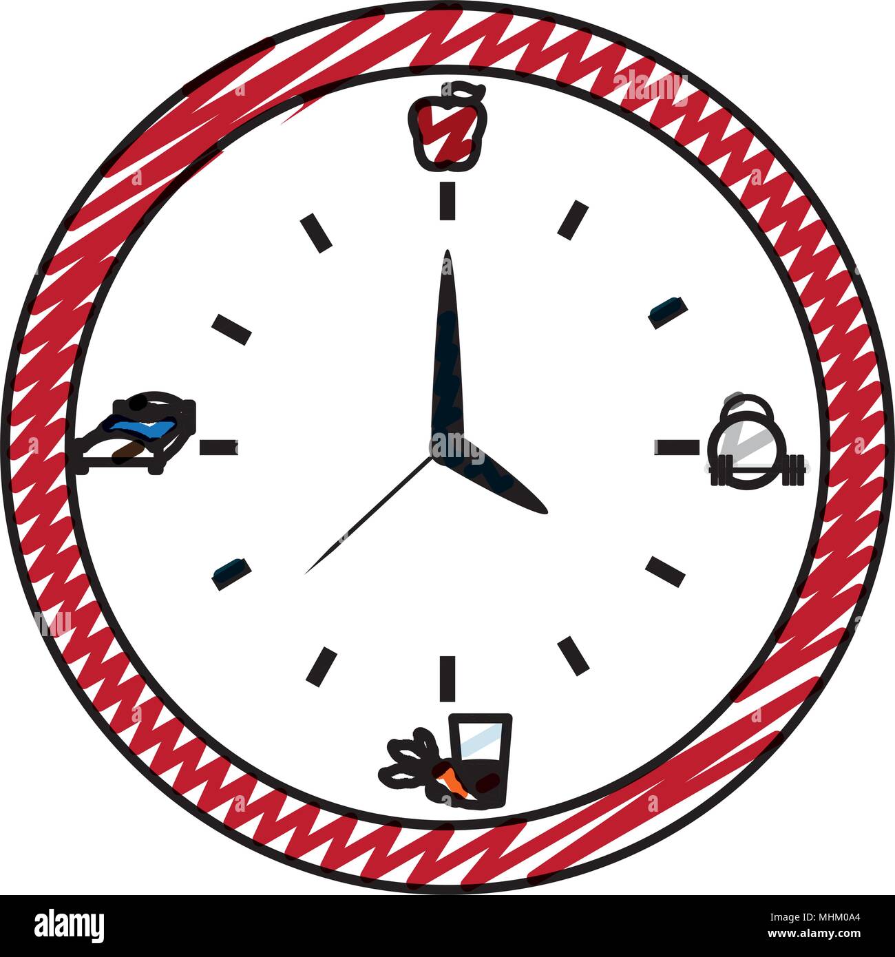 doodle wall circle clock object design Stock Vector Image & Art - Alamy