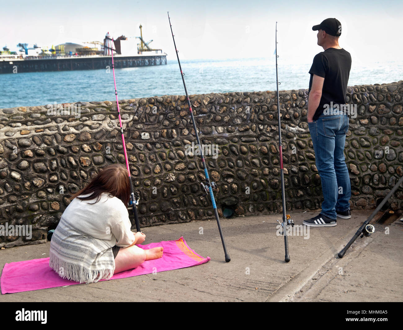 Sea fishing in Brighton Stock Photo - Alamy