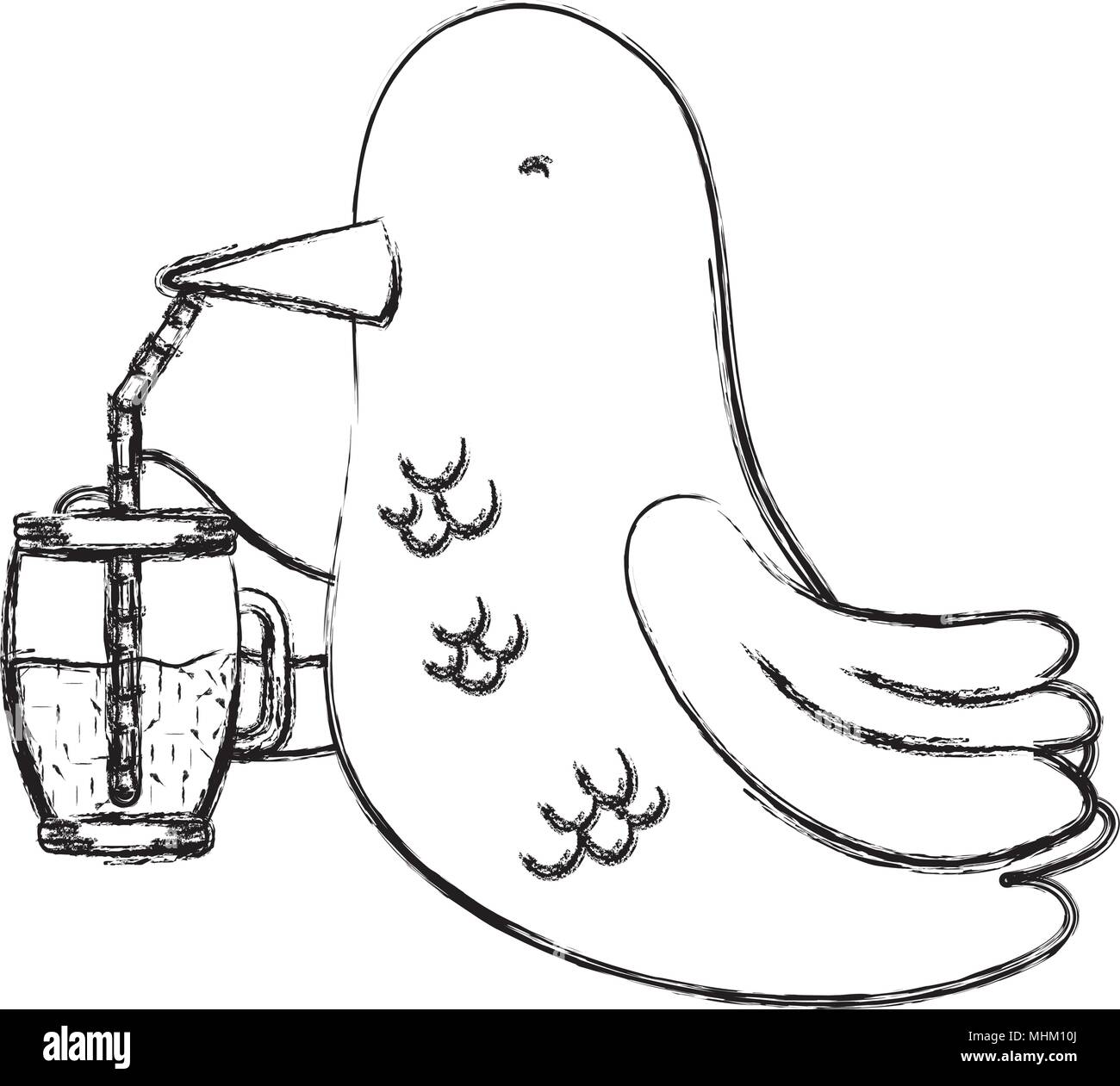 Pigeon drink Stock Vector Images - Alamy