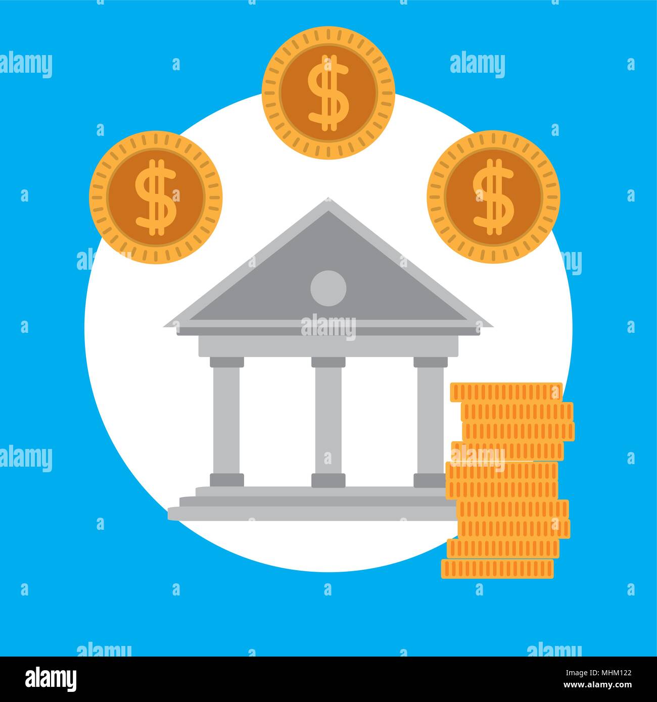 Bank symbol with money Stock Vector Image & Art - Alamy
