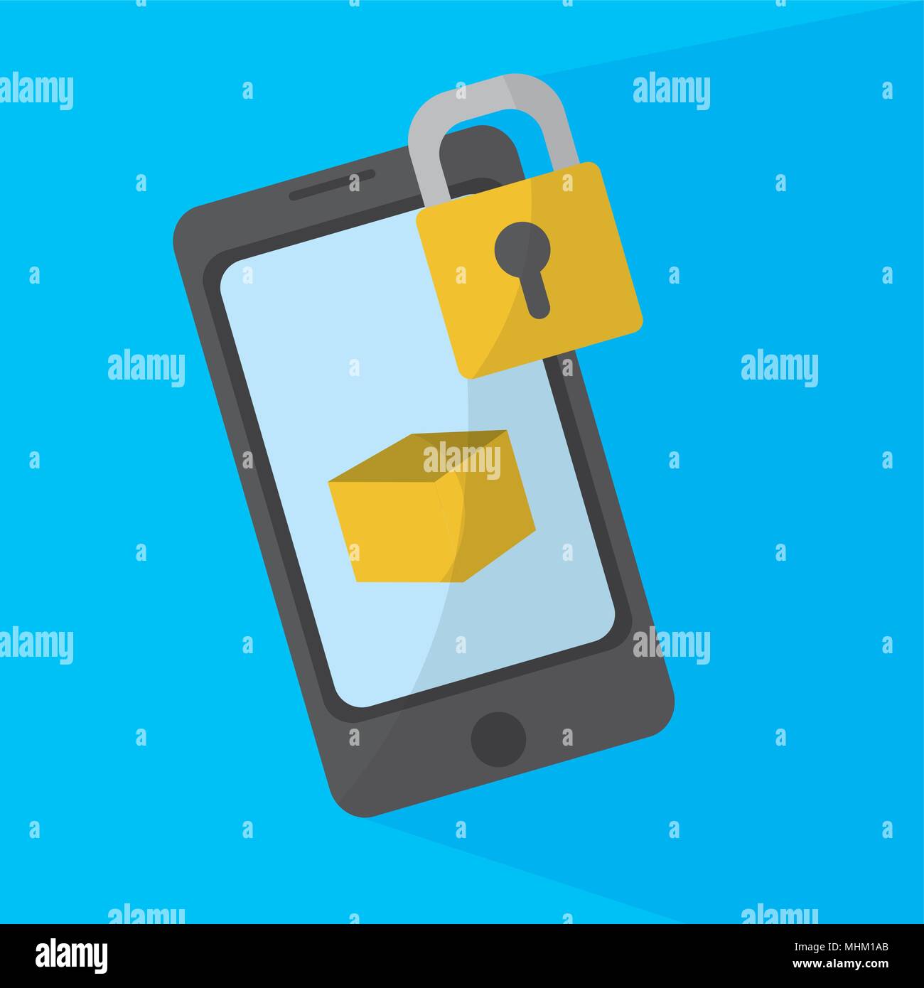 Smartphone locked symbol Stock Vector Image & Art - Alamy