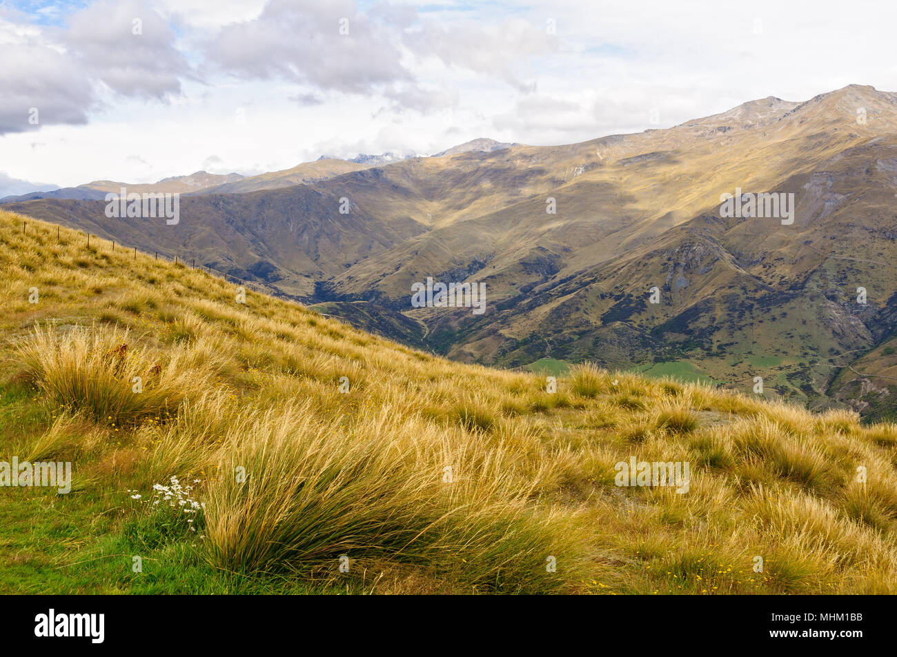 The Crown Range between Queenstown and Wanaka photographed from the ...