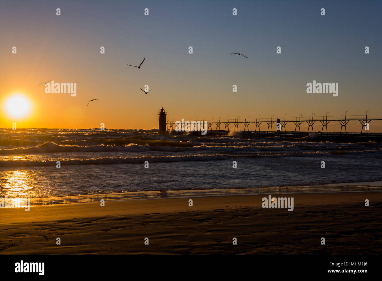 South haven south pier hi-res stock photography and images - Alamy