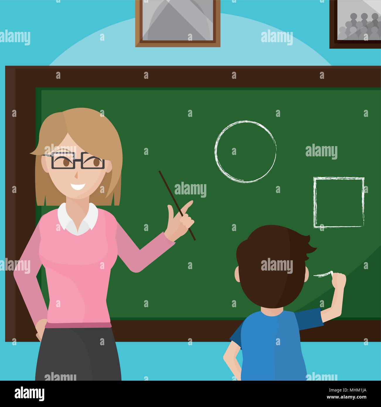 Teacher giving class to school boy Stock Vector Image & Art - Alamy