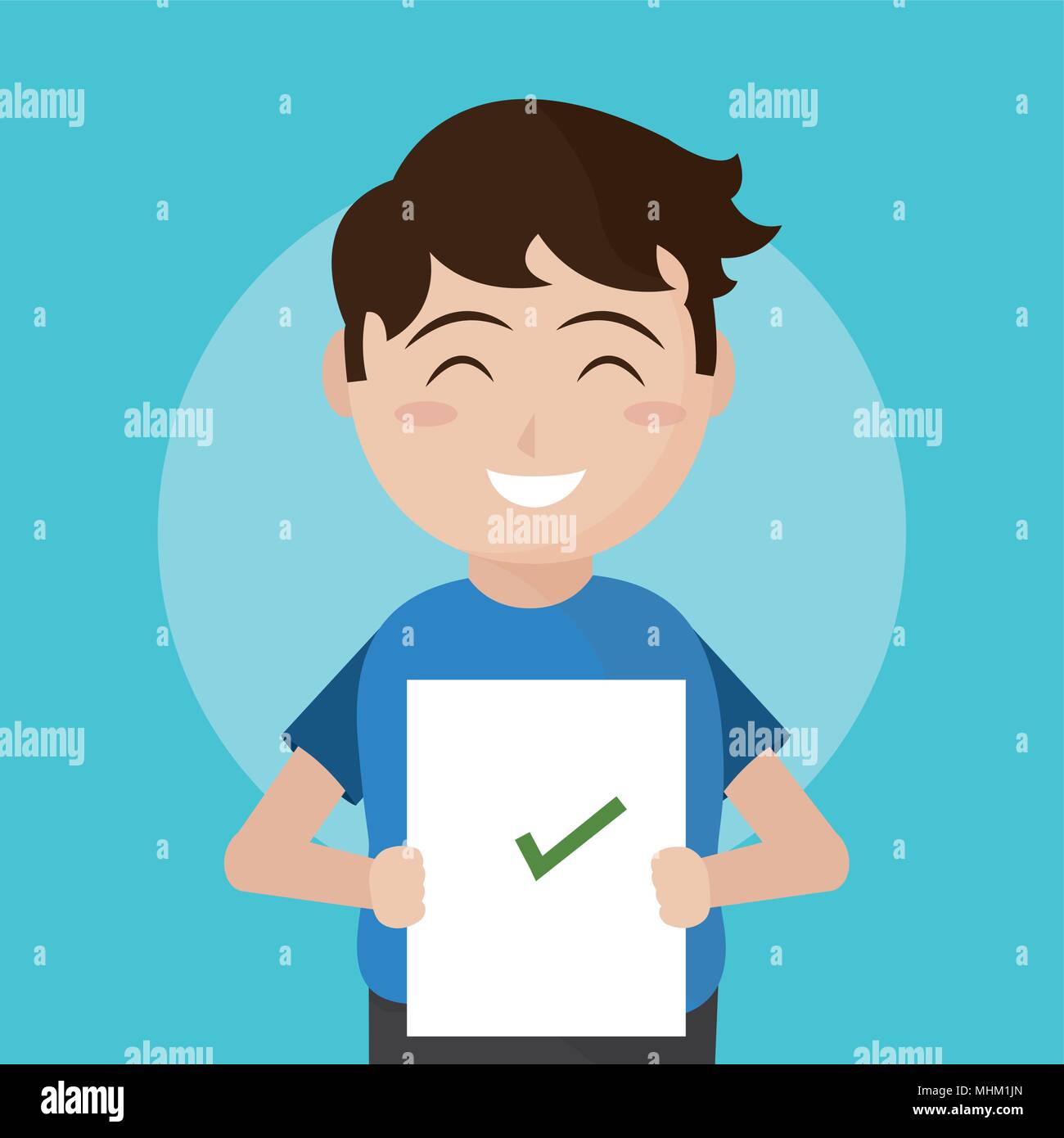 School boy with exam Stock Vector Image & Art - Alamy