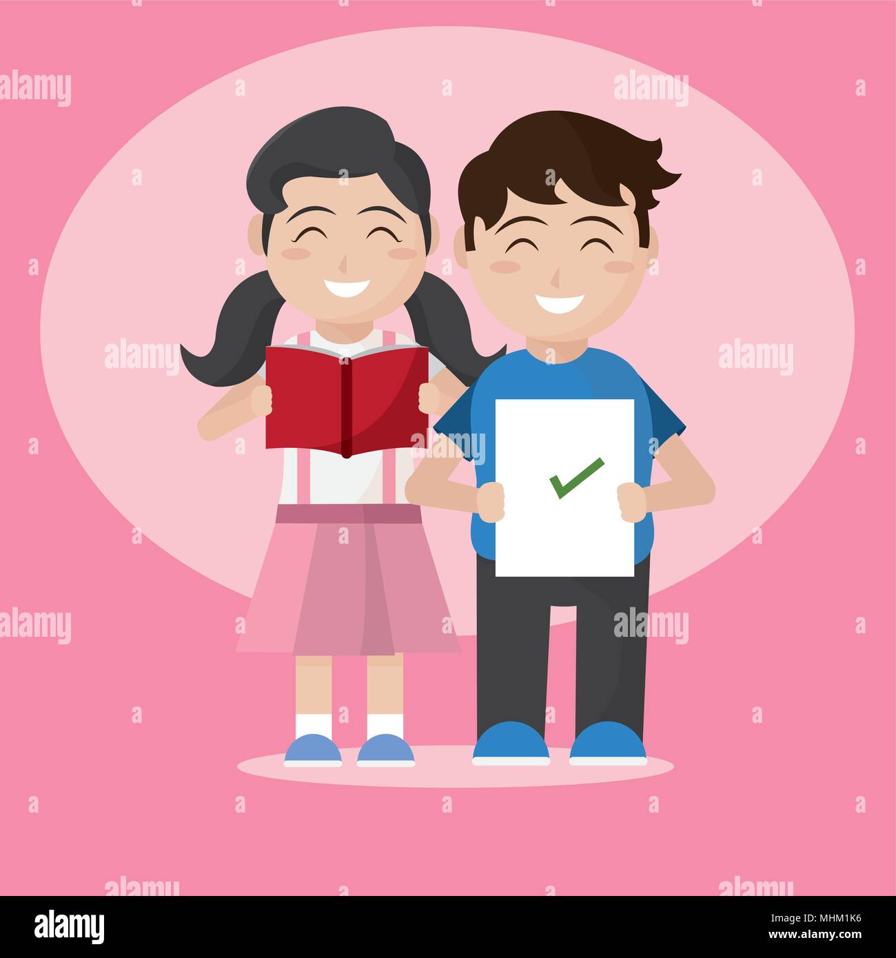 school students cartoons Stock Vector Image & Art - Alamy