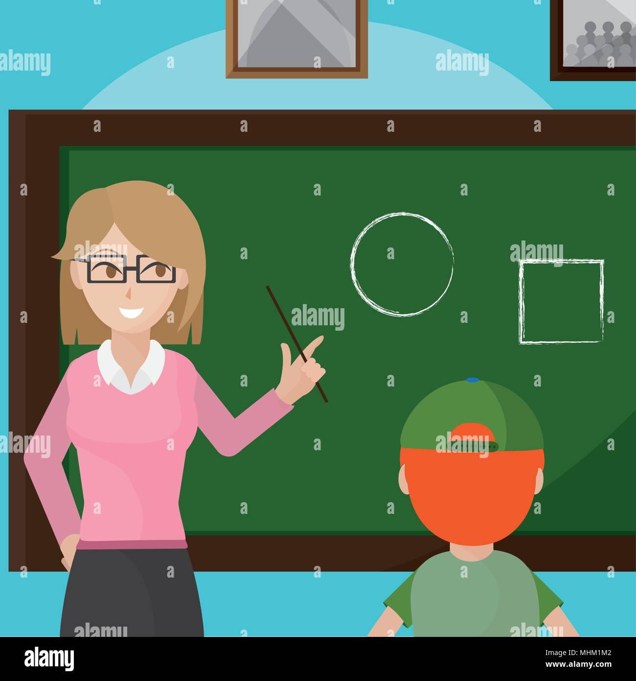 Teacher giving class to school boy Stock Vector Image & Art - Alamy