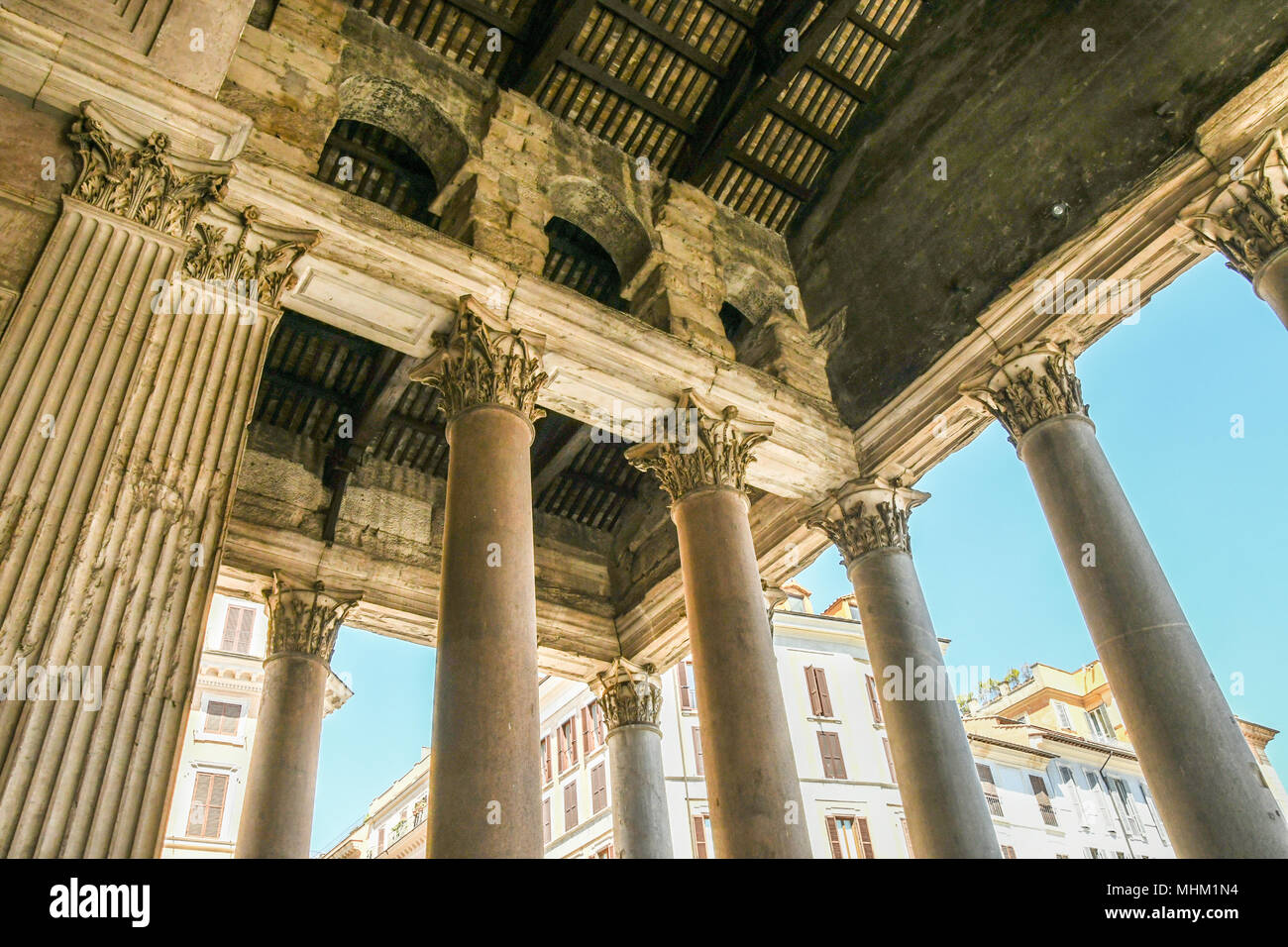 underneath the roof of the Pantheon in Rome Italy Stock Photo - Alamy
