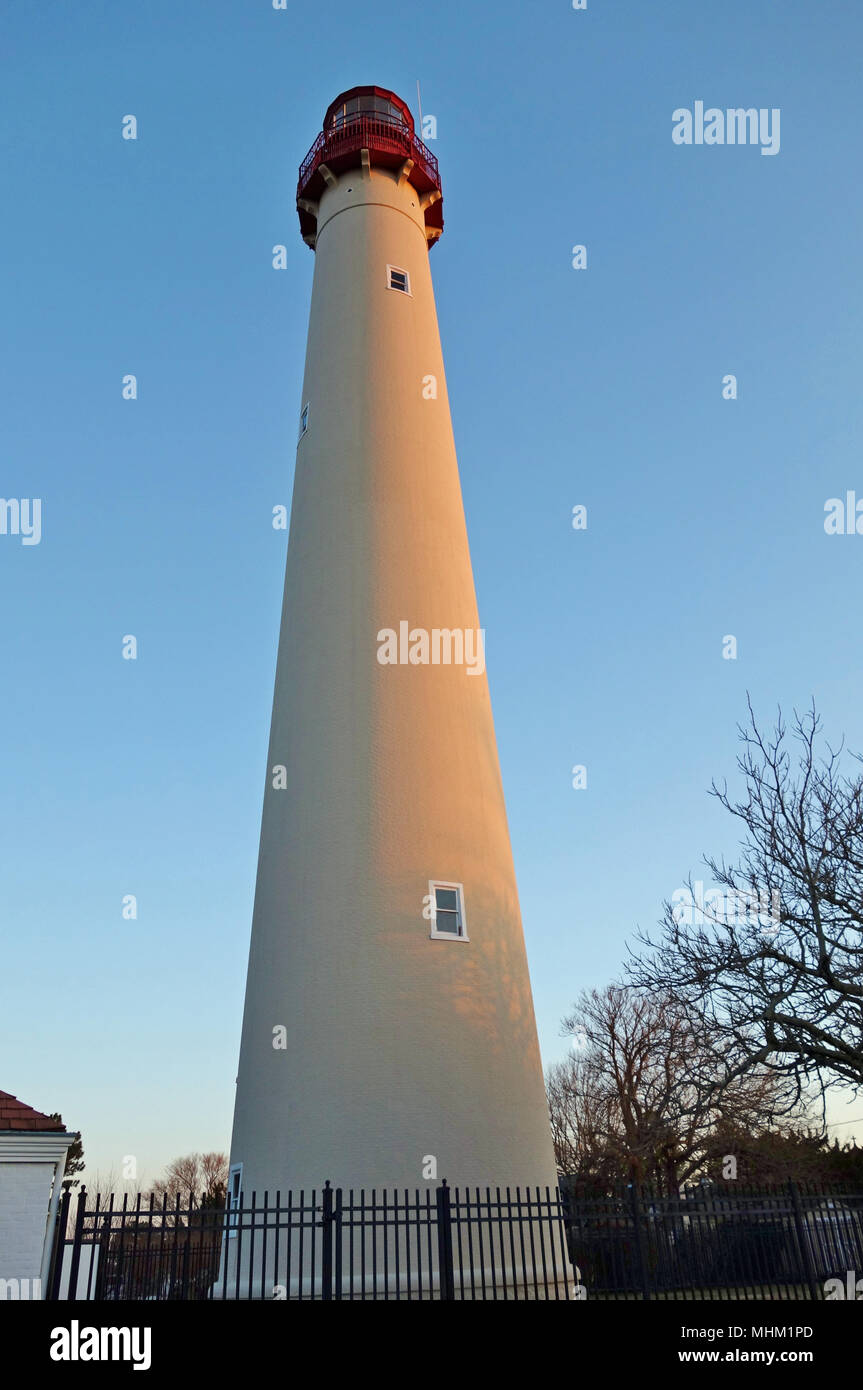 View of the Cape May Lighthouse, located at the tip of Cape May, in ...