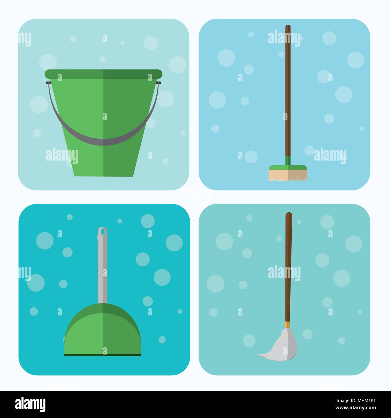 Cleaning set supplies dustpan Stock Vector Images - Alamy