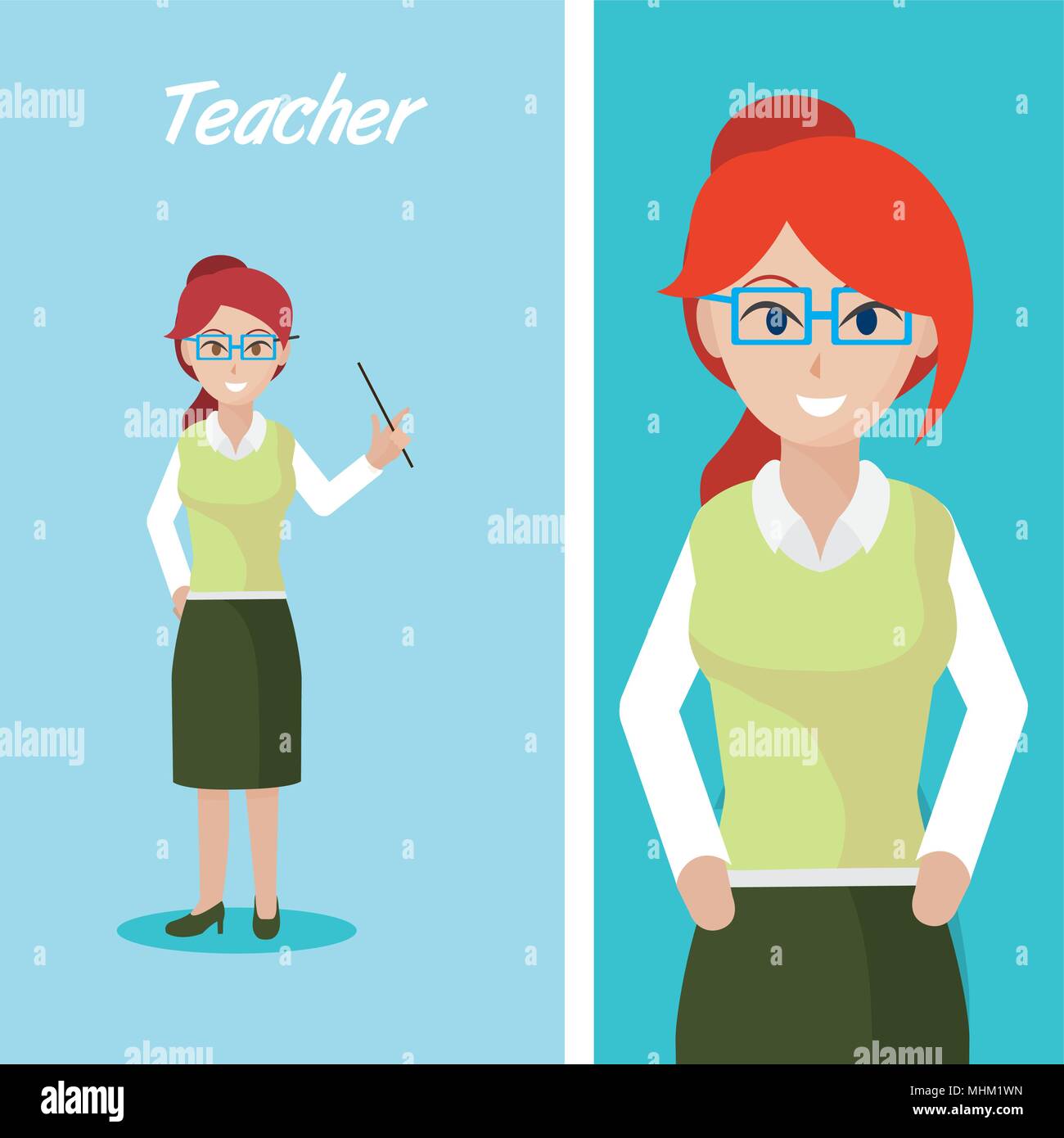 Young teacher cartoon Stock Vector Image & Art - Alamy