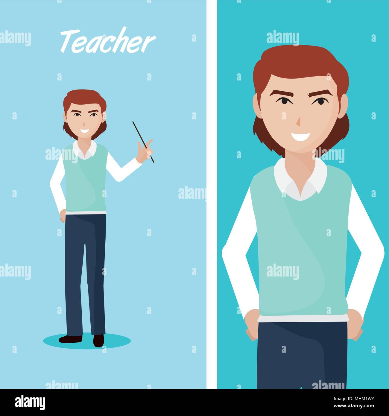 Young teacher cartoon Stock Vector Image & Art - Alamy