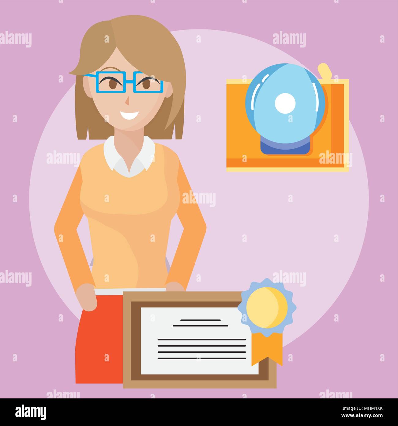 Young female student diploma Stock Vector Images - Alamy