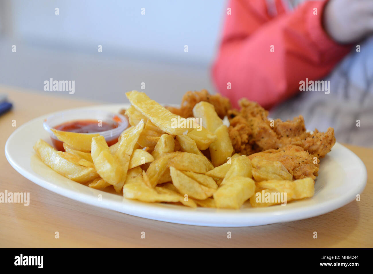 Fish and Chips and fish fryers in clean fresh surroundings Stock Photo ...