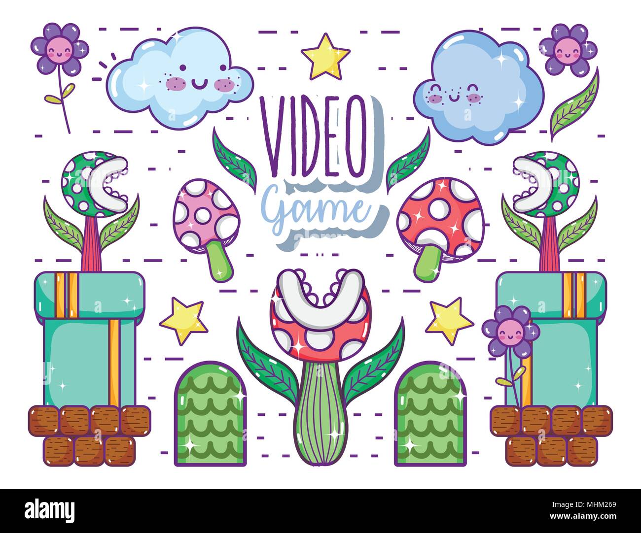 Retro videogames cartoons Stock Vector Image & Art - Alamy