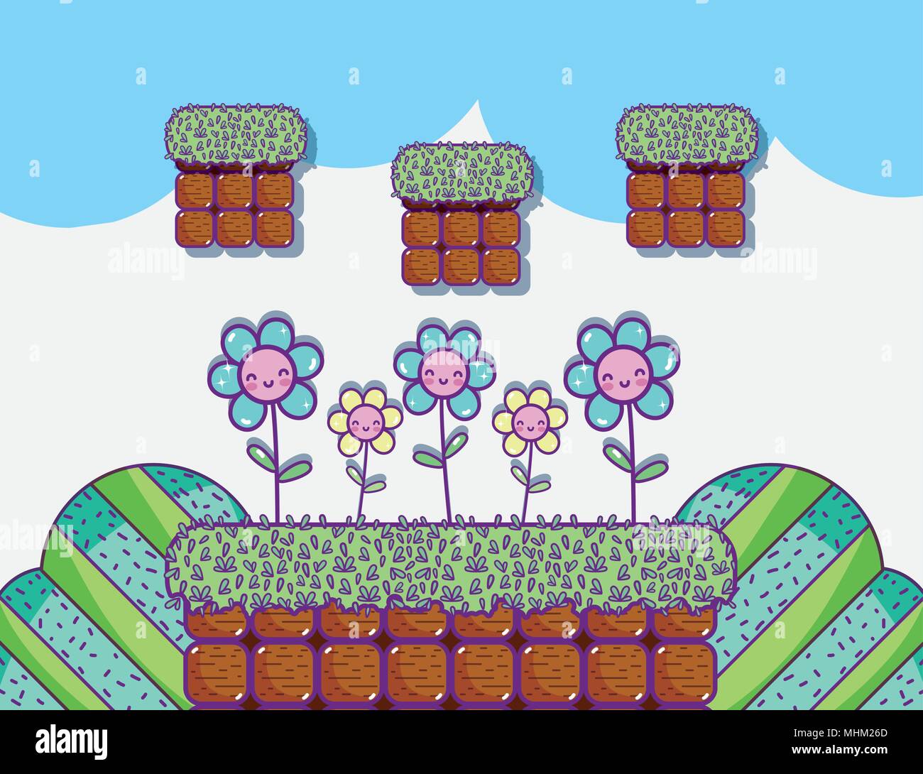Retro videogame scenery Stock Vector Image & Art - Alamy