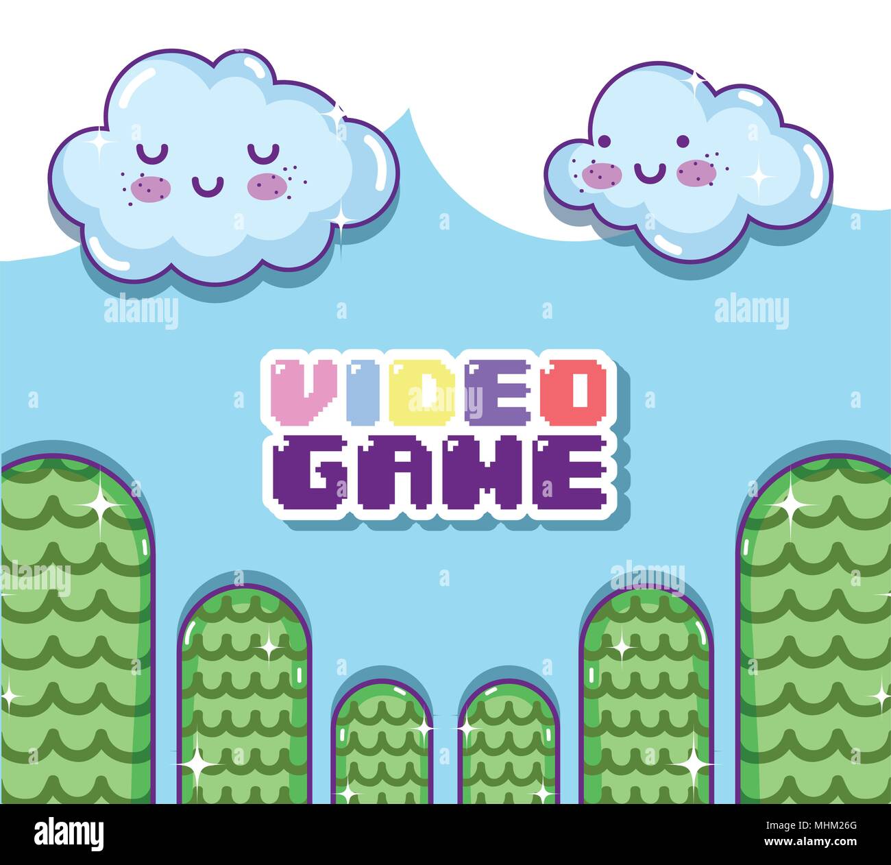 Retro videogame scenery Stock Vector Image & Art - Alamy