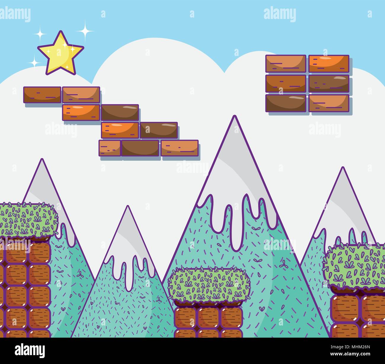 Retro videogame scenery Stock Vector Image & Art - Alamy