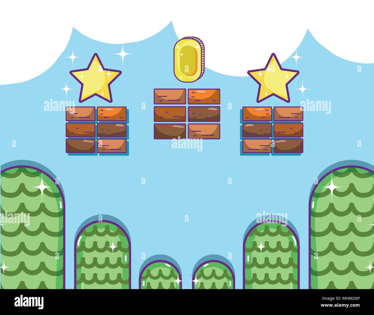 Retro videogame scenery Stock Vector Image & Art - Alamy