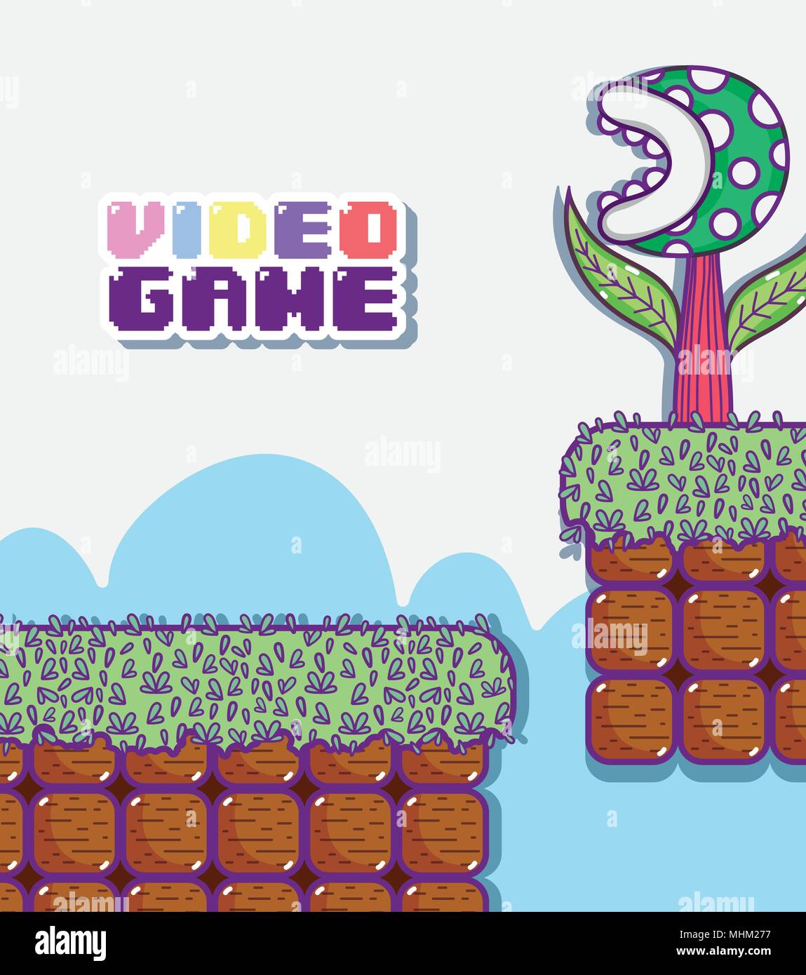 Retro videogame scenery Stock Vector Image & Art - Alamy