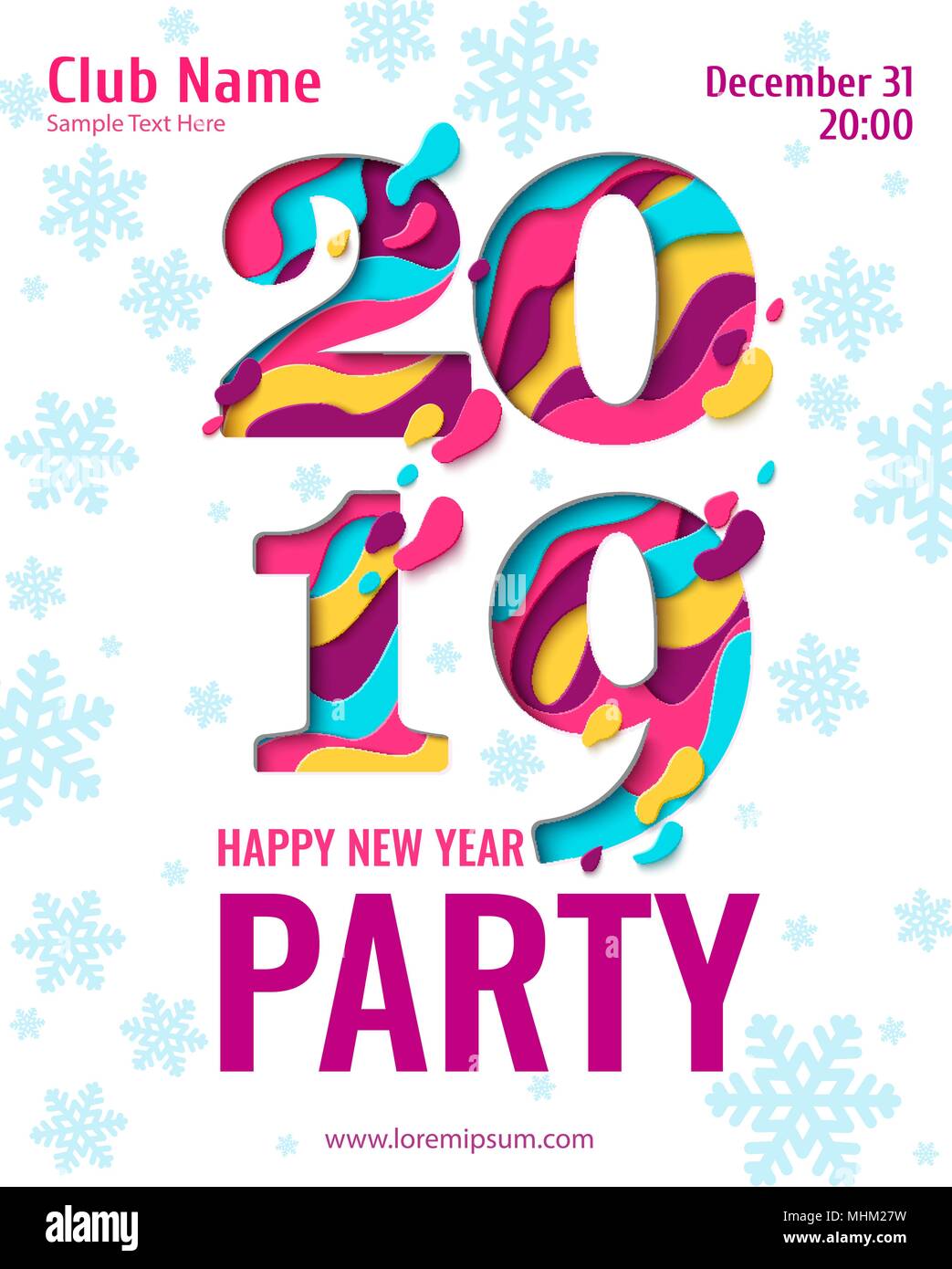 2019 Happy New Year paper cut banner Stock Vector Image & Art - Alamy