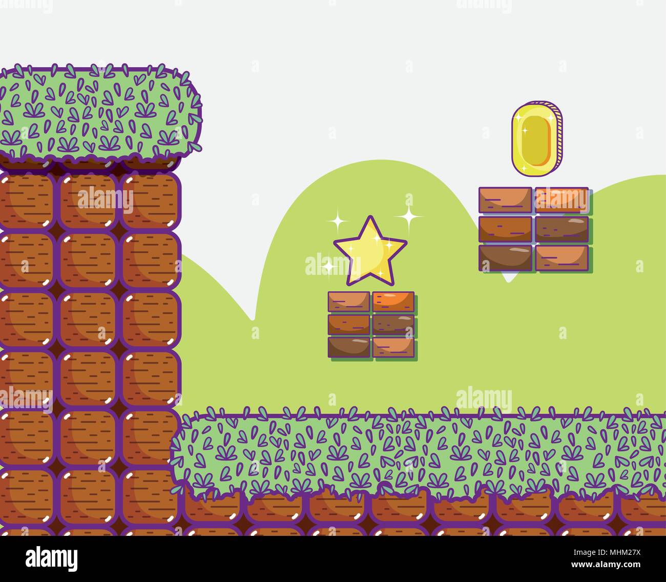 Retro videogame scenery Stock Vector Image & Art - Alamy