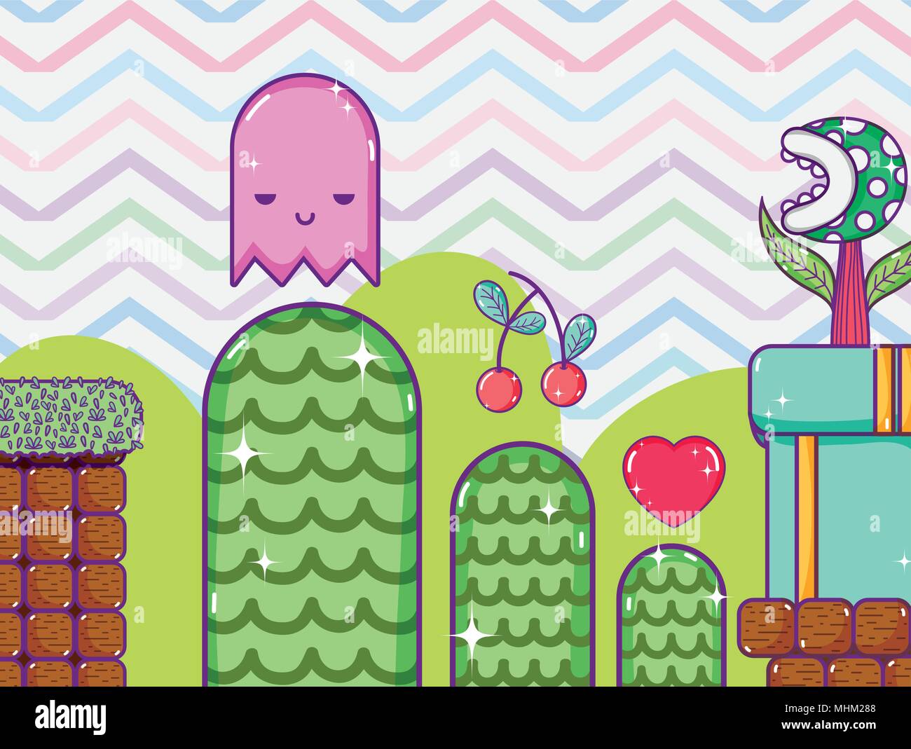Retro videogame scenery Stock Vector Image & Art - Alamy