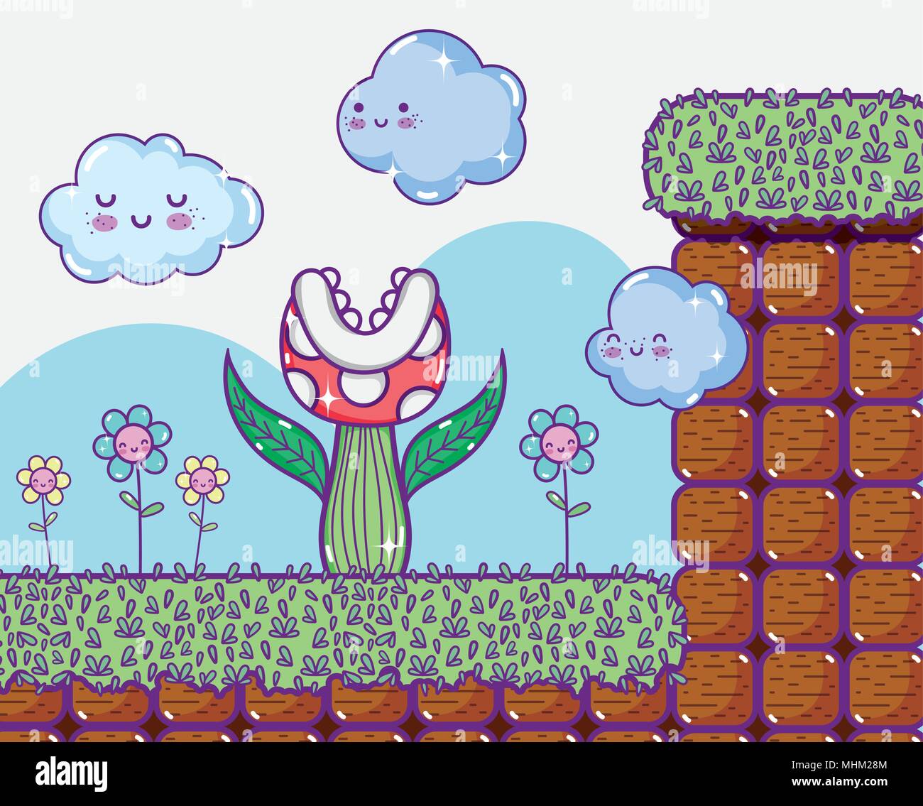 Retro videogame scenery Stock Vector Image & Art - Alamy