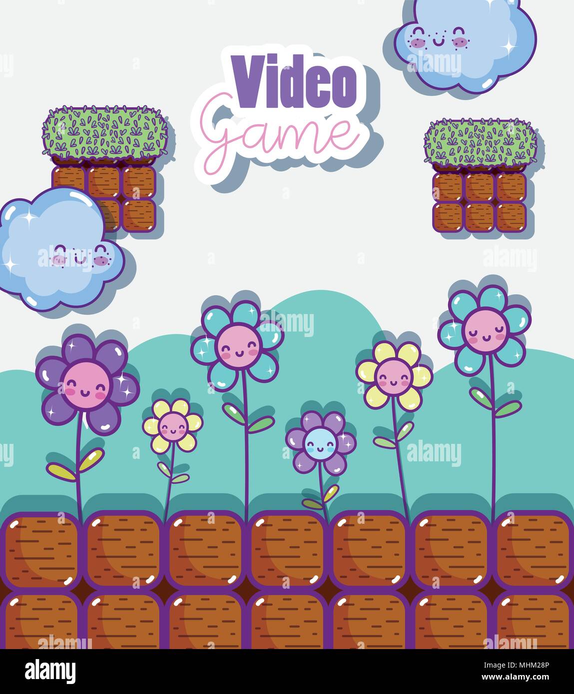 Retro videogame scenery Stock Vector Image & Art - Alamy