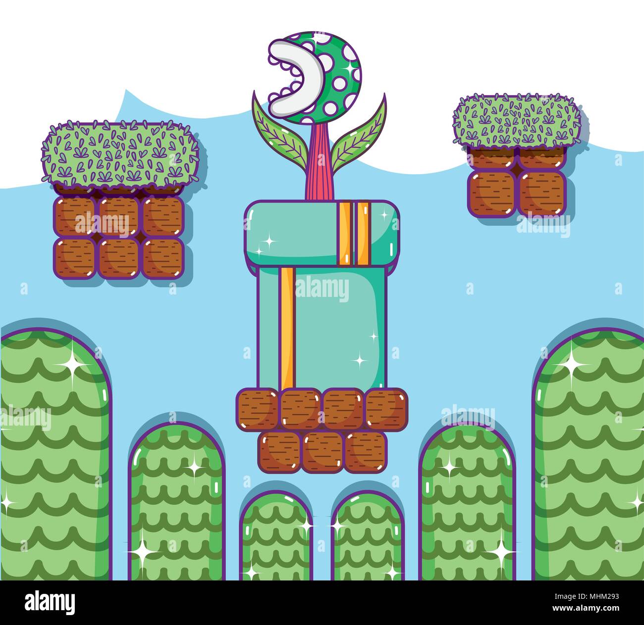 Retro videogame scenery Stock Vector Image & Art - Alamy