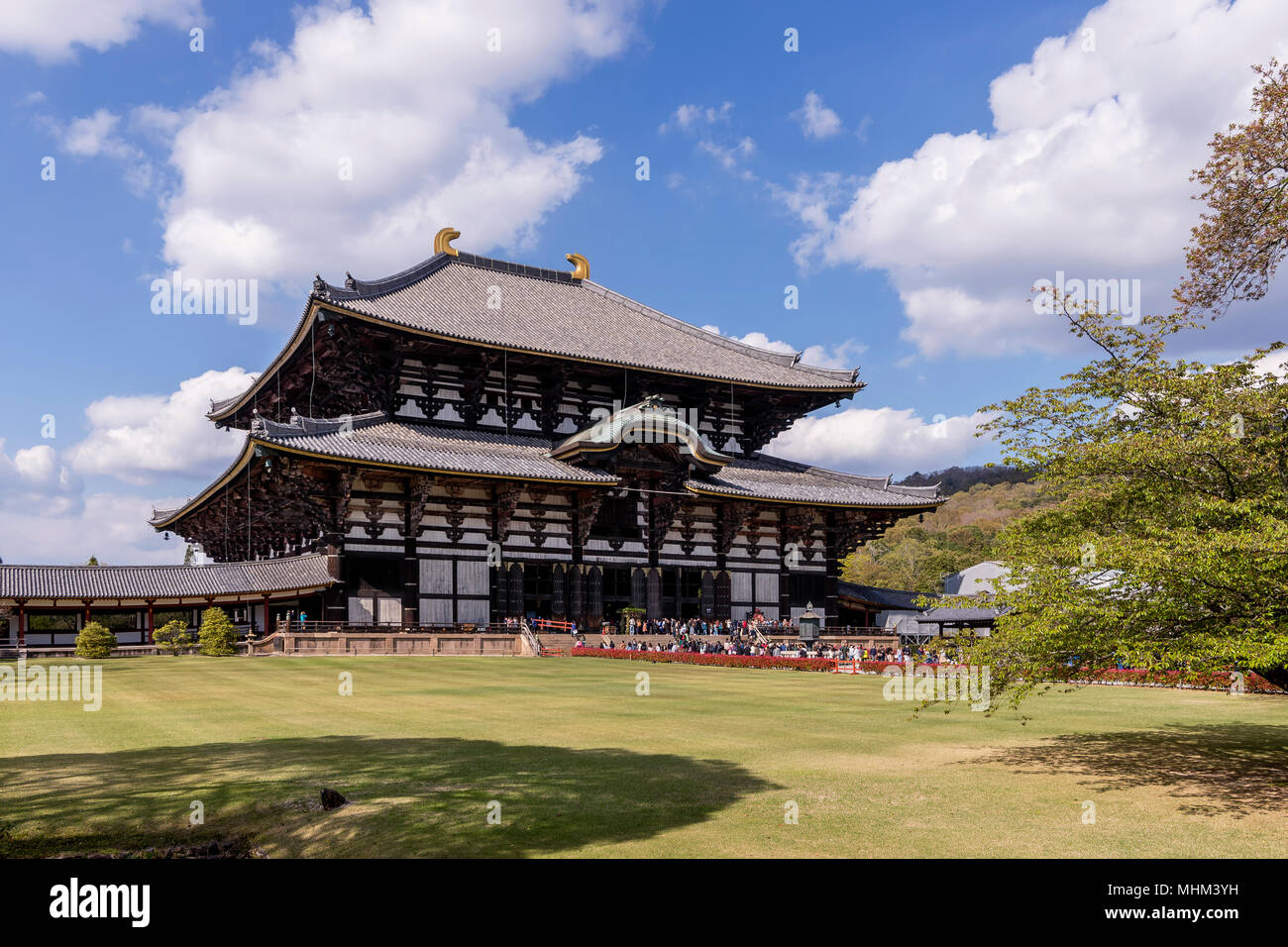 The beautiful Todai-ji temple and the Great Buddha hall in Nara, Japan ...