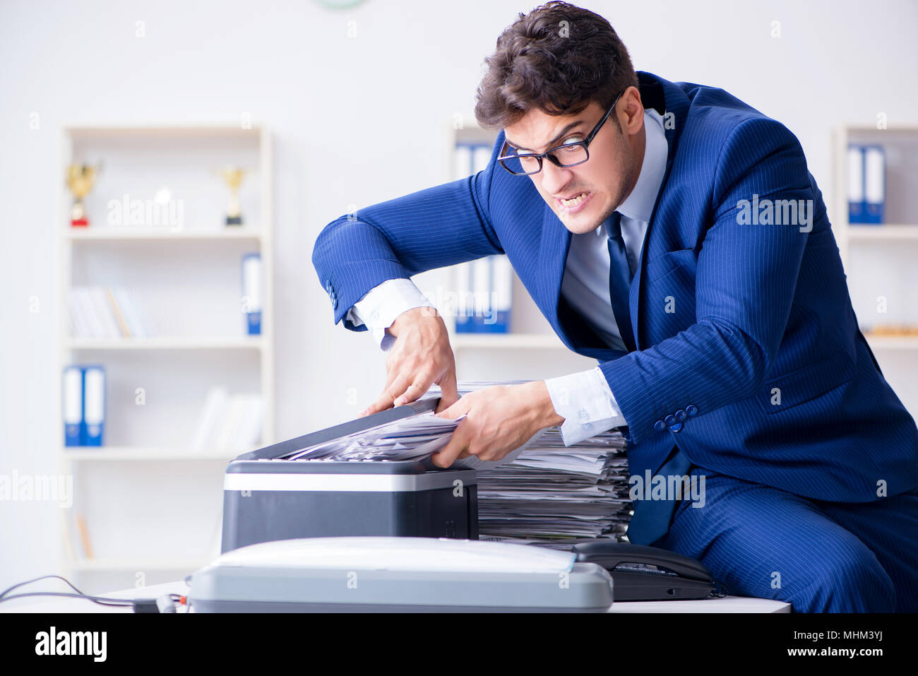 Male businessman fax machine copier hi-res stock photography and images ...