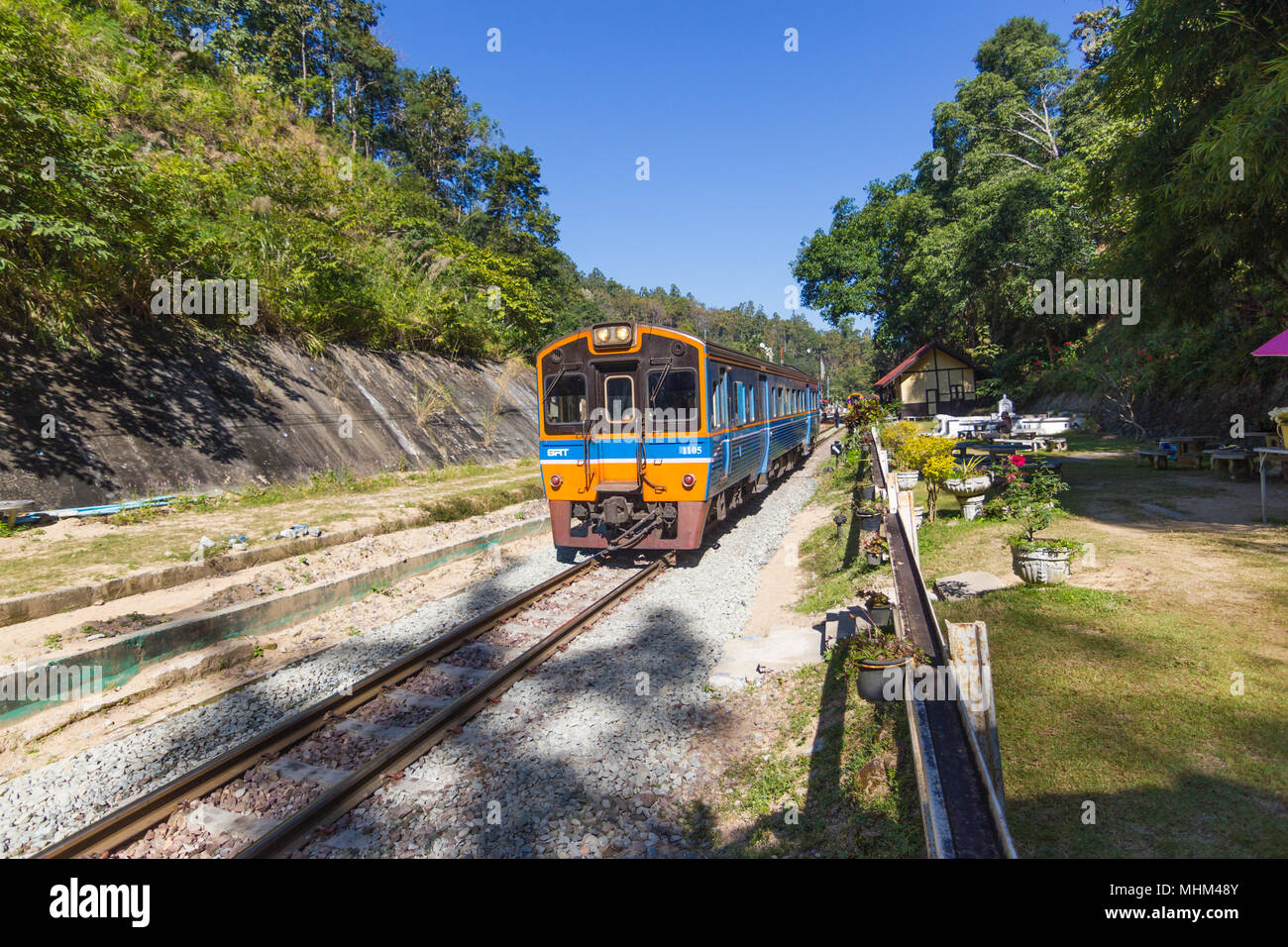 Khun Tan Railway Station, Lamphun of Thailand: December 23, 2017: - The ...