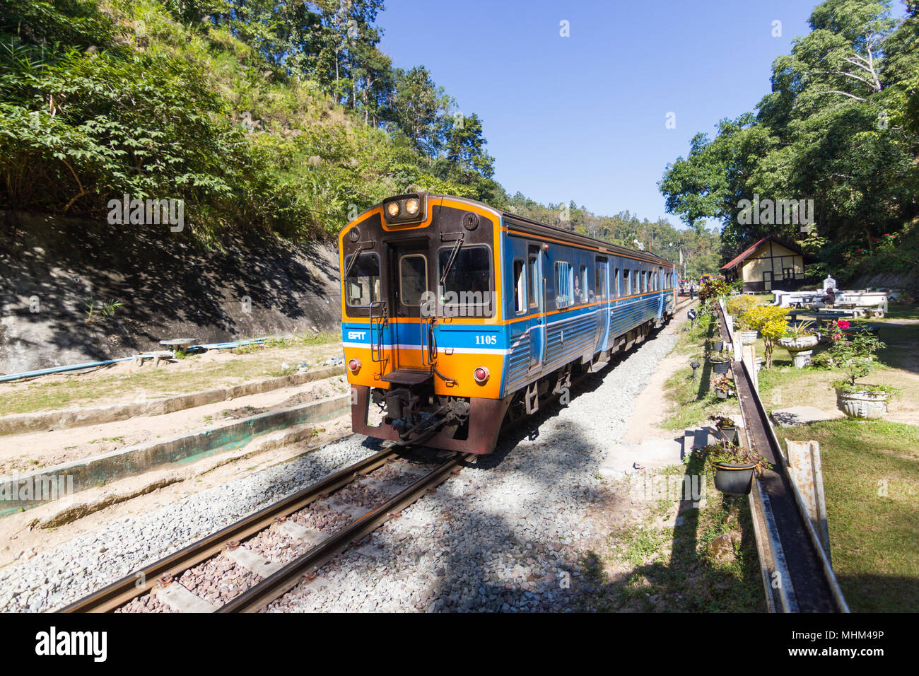 Khun Tan Railway Station, Lamphun of Thailand: December 23, 2017: - The ...