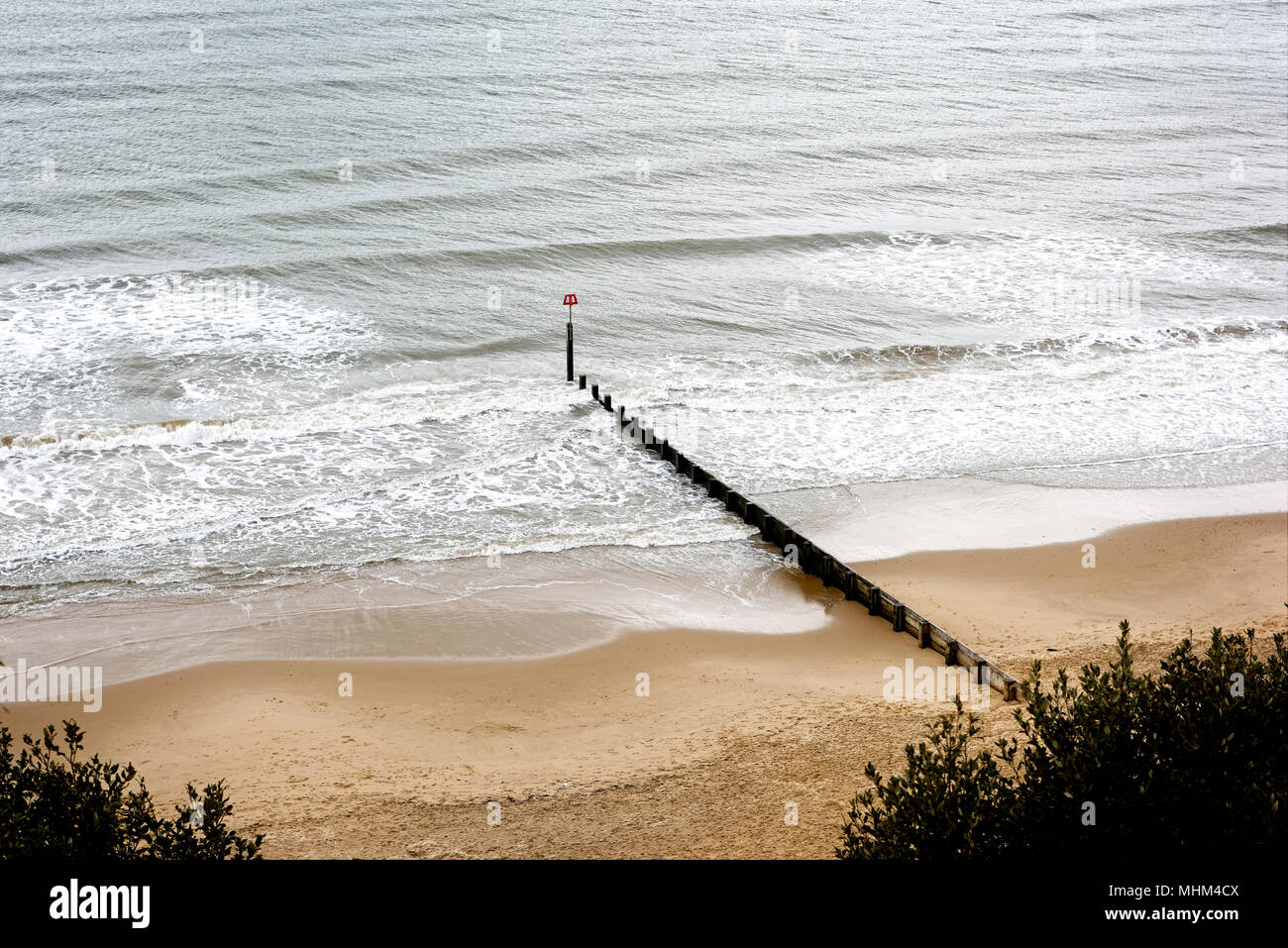 Bournemouth's popular holiday beach with golden sands out of season on ...