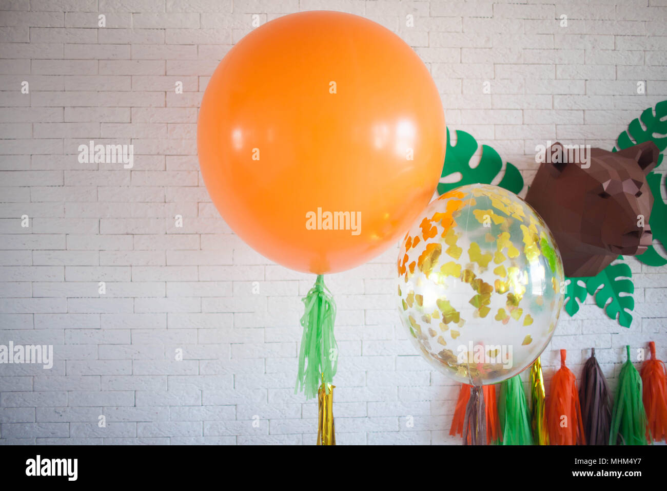 Table beautifully decorated for a colorful birthday party. Colorful ...