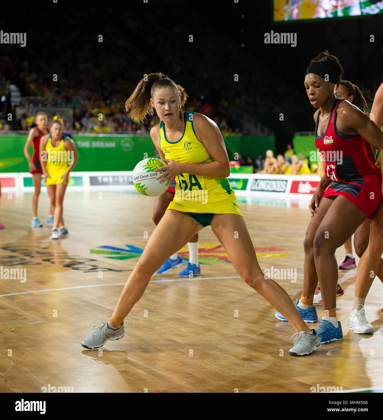 GOLD COAST, AUSTRALIA - APRIL 15: Susan Pettitt (GA) of Australia ...