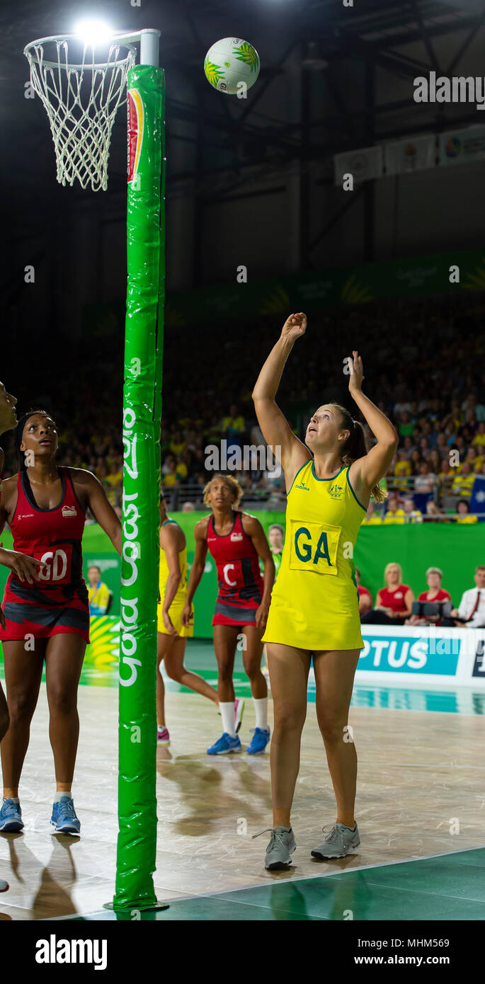 GOLD COAST, AUSTRALIA - APRIL 15: Susan Pettitt (GA) of Australia ...