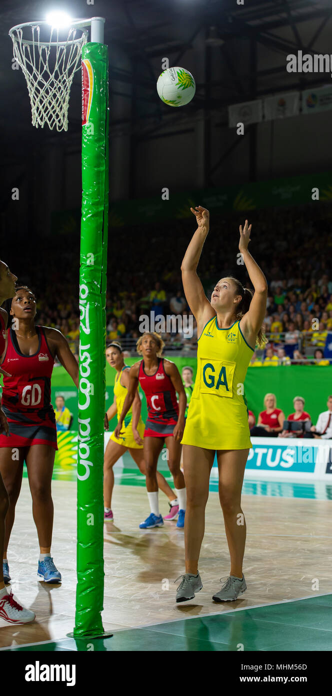 GOLD COAST, AUSTRALIA - APRIL 15: Susan Pettitt (GA) of Australia ...