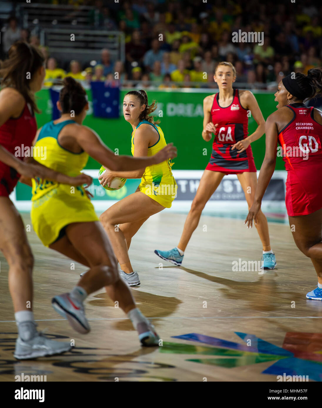 GOLD COAST, AUSTRALIA - APRIL 15: Susan Pettitt (GA) of Australia ...