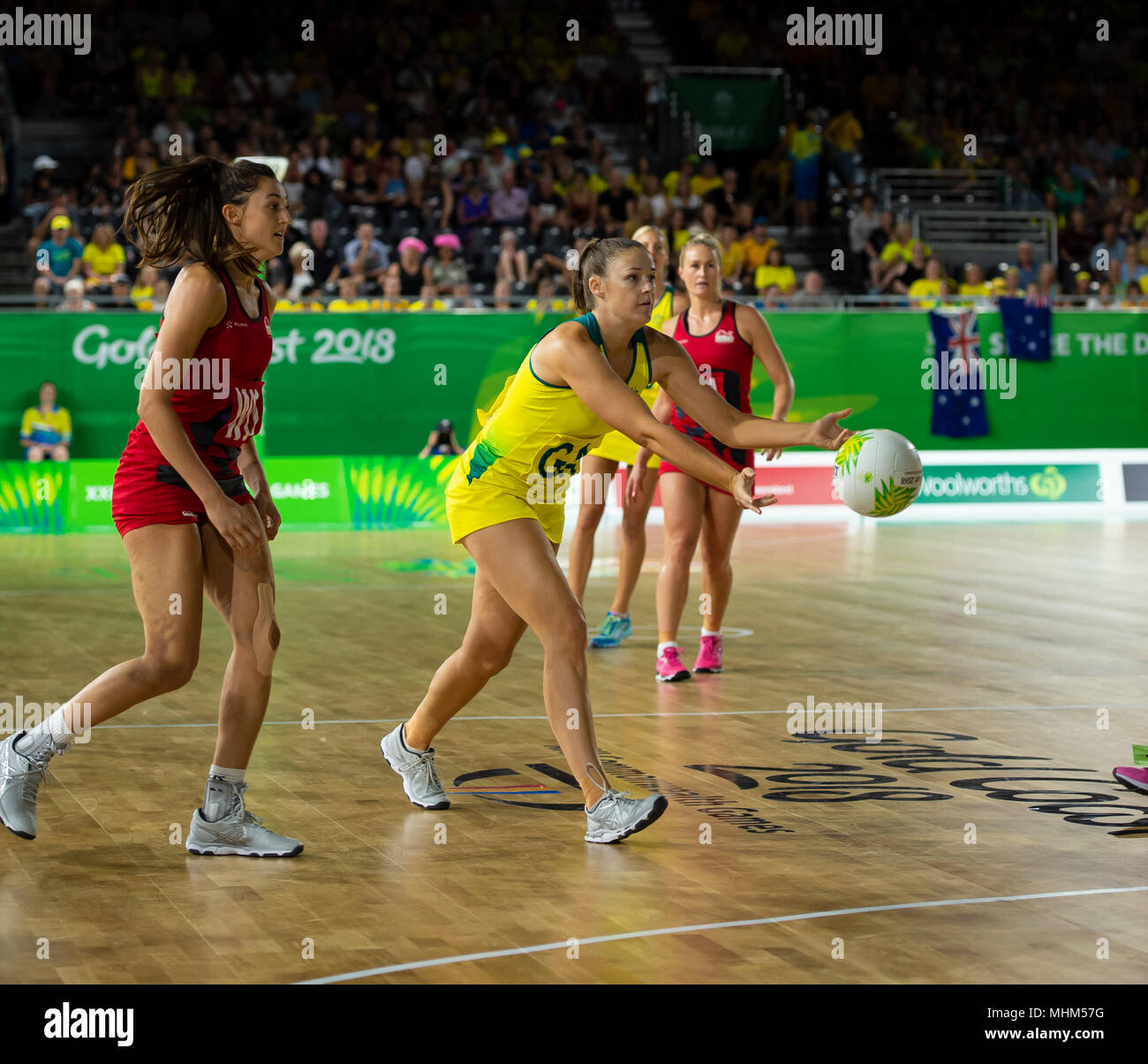 GOLD COAST, AUSTRALIA - APRIL 15: Susan Pettitt (GA) of Australia ...