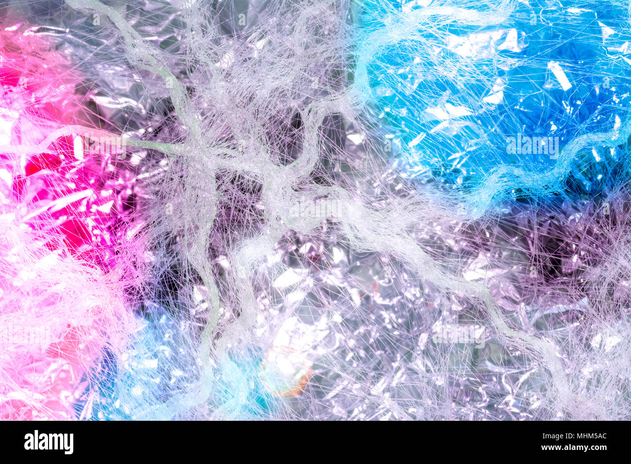 Abstract multicolored background with white threads. Fresh and cheerful ...